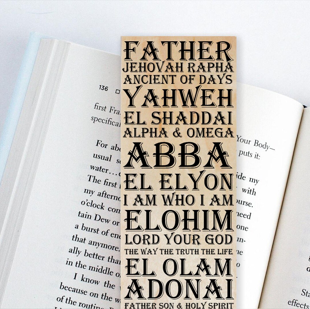 Names of God Bookmark / Unique Christian Gift Idea / Wood / Print ...