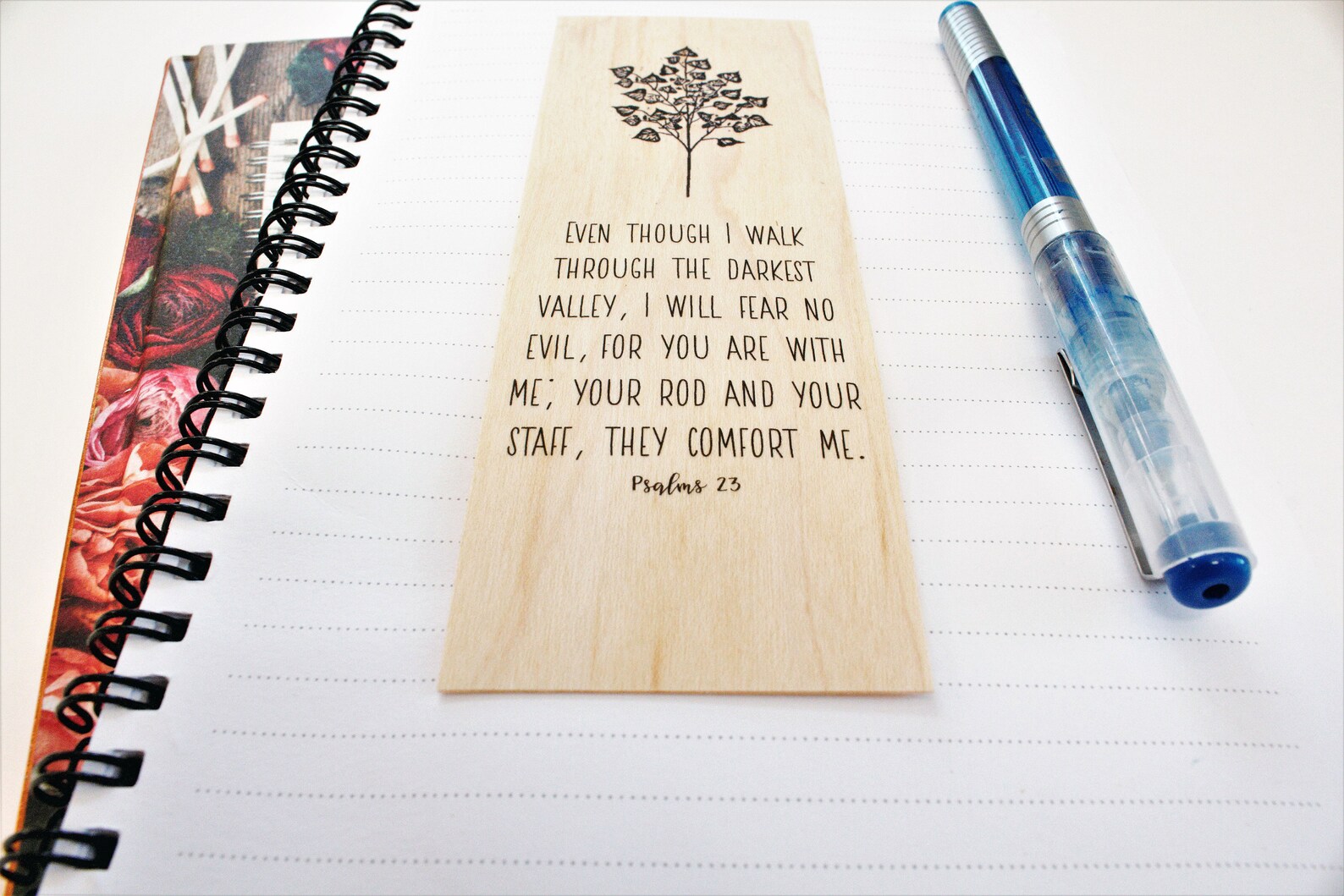 Psalm 23 Wood Bookmark / Psalm 23 Print / Christian Bookmark / | Etsy