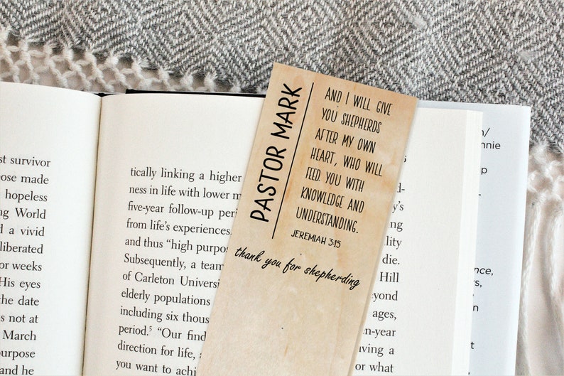 Pastor T Wood Bookmark Personalized Unique Ts For Etsy