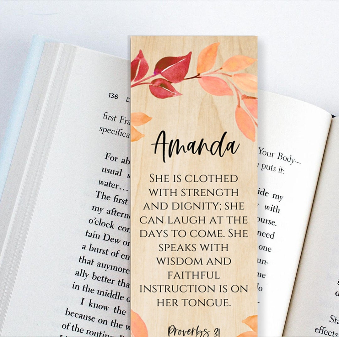 Personalized Proverbs 31 Wood Bookmark - Unique Stocking Stuffer ...