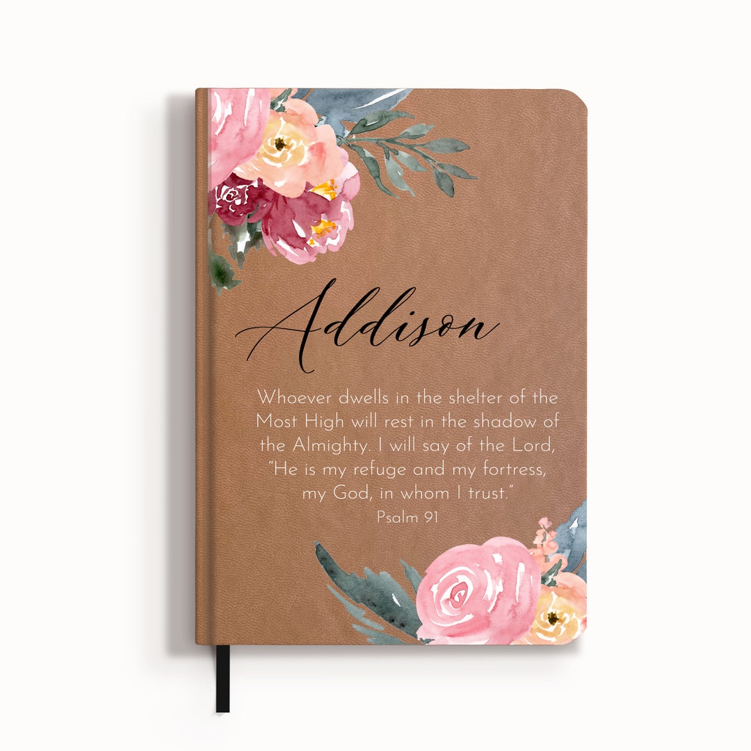 Psalm 91 Personalized Hardcover Leatherette Journal for Christian ...