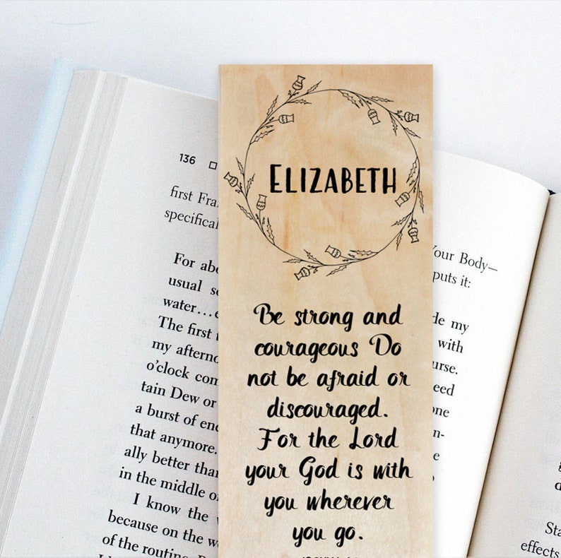 Custom Christian Bookmark / Joshua 1:9 / Personalized Bookmark | Etsy