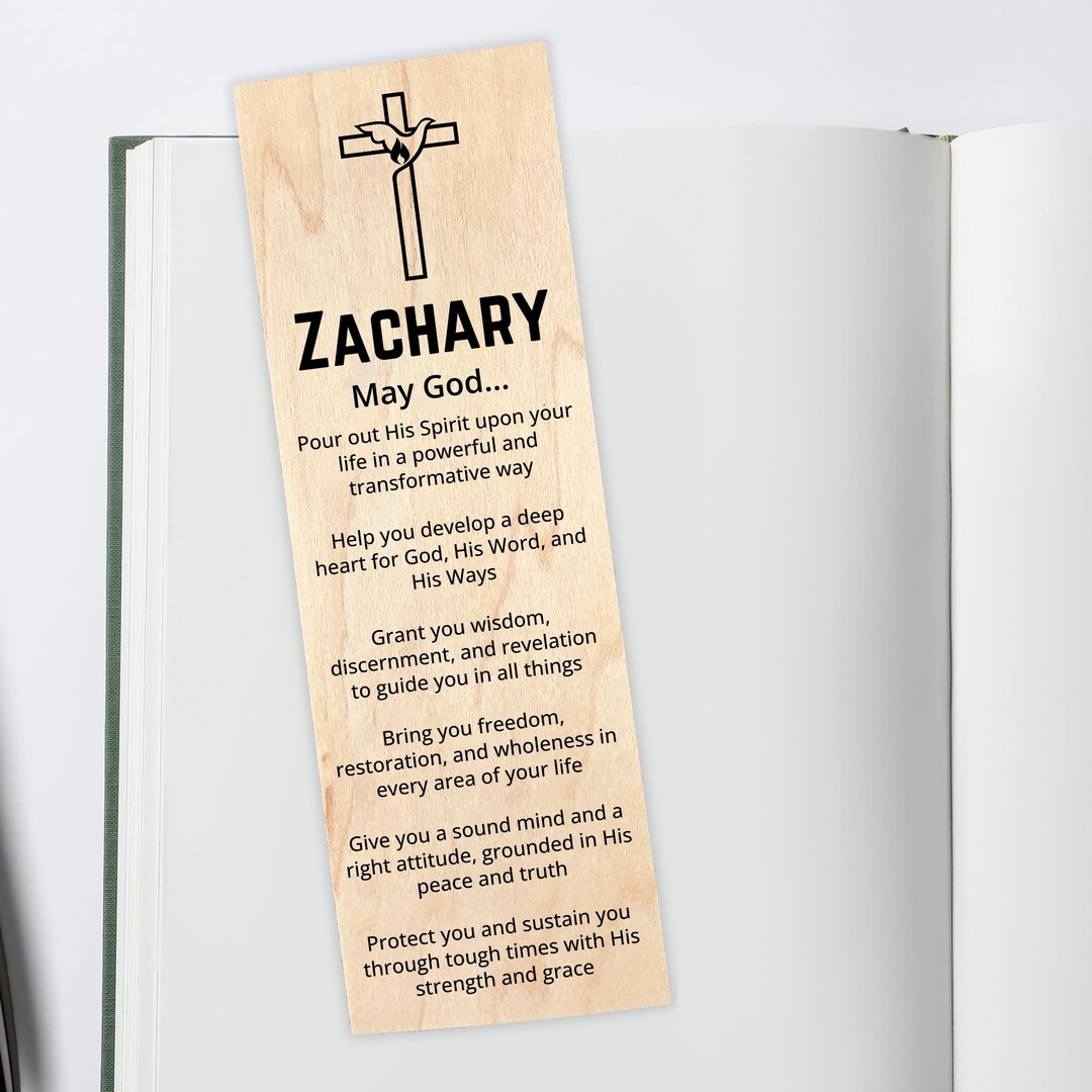 Custom Wood Prayer Bookmark for Men Women With Name, Christian Gift for ...