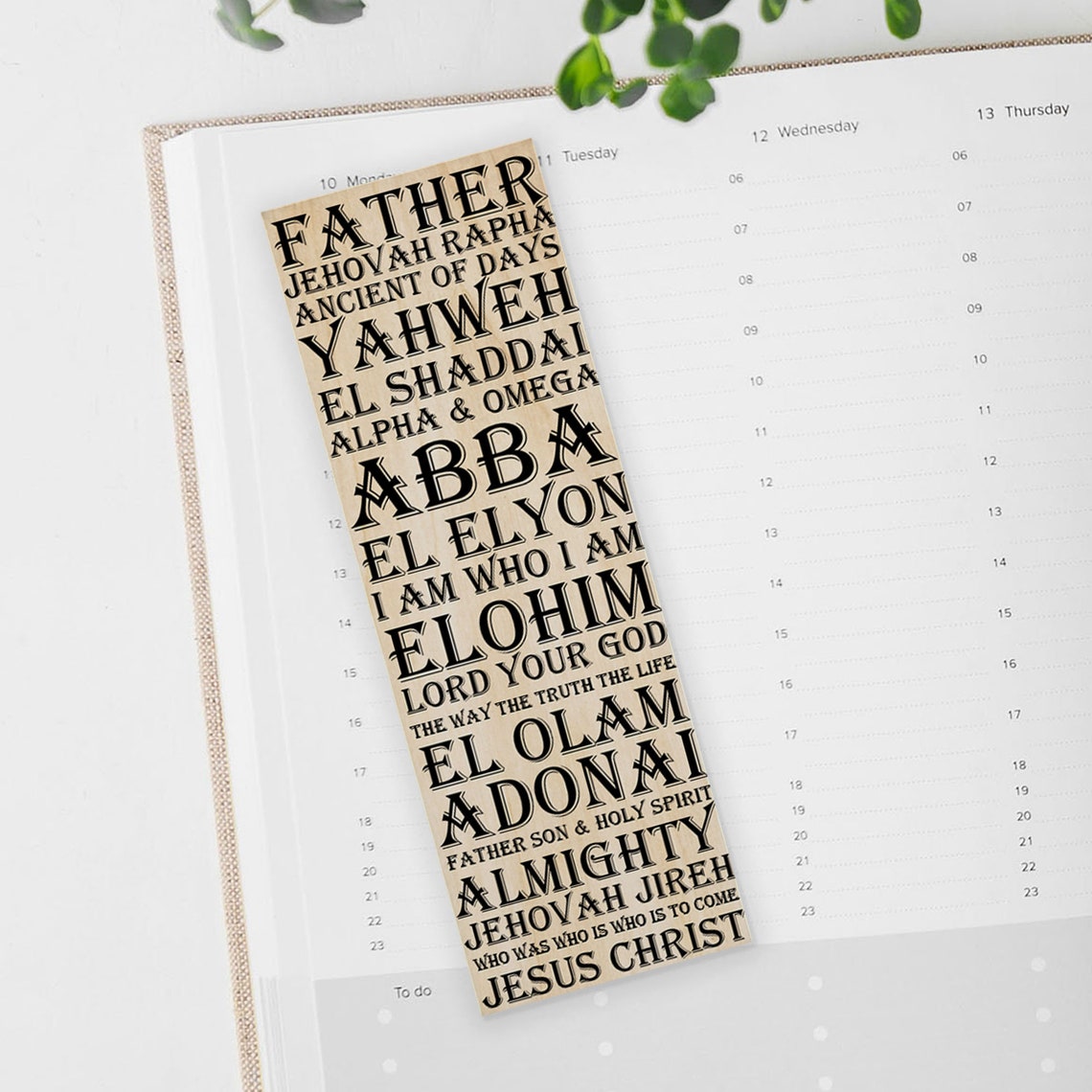 Names of God Bookmark / Unique Christian Gift Idea / Wood / | Etsy