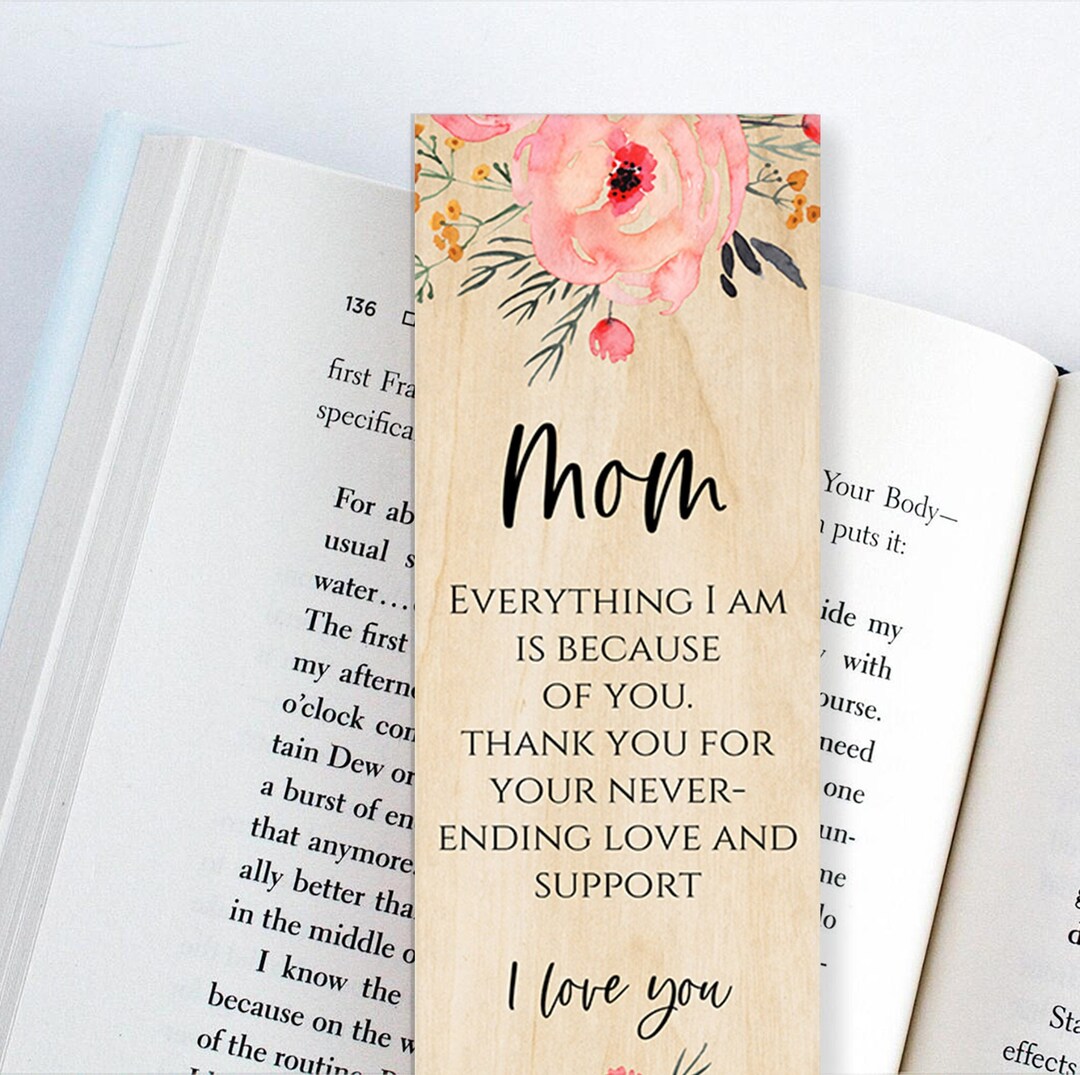 Birthday Gift Ideas for Mom, Best Mom, Wood Bookmark, From Son, From ...