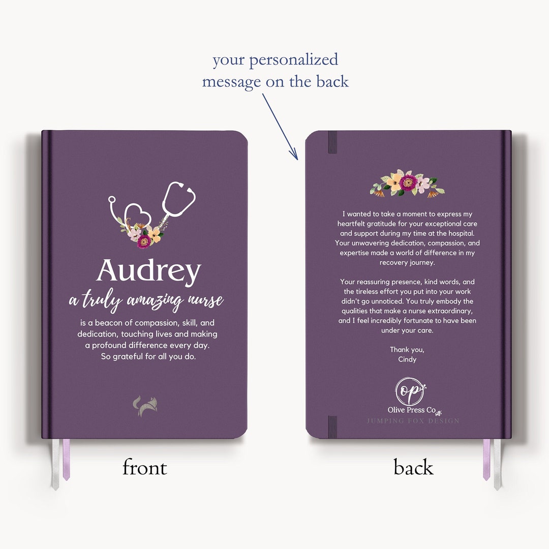 Personalized Nurse Appreciation Journal With Custom Message ...