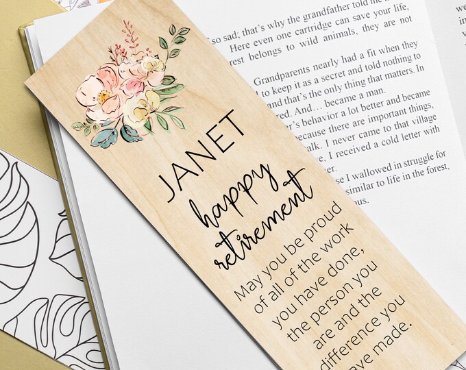 Retirement Card Bookmark / Personalized Retirement Gifts for - Etsy