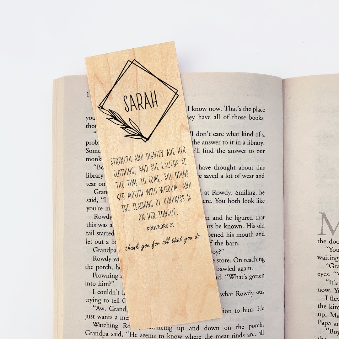 Personalized Proverbs 31 Gift Wood Bookmark Pastor Wife Unique Gifts ...