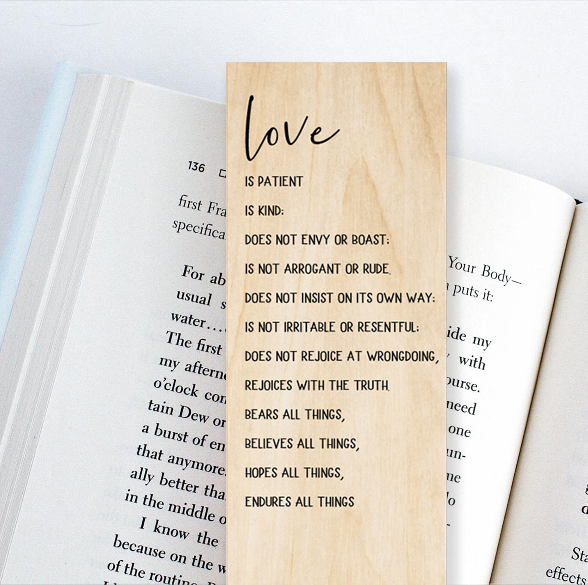 1 Corinthians 13:4 Wood Bookmark / Love is Patient Love is | Etsy