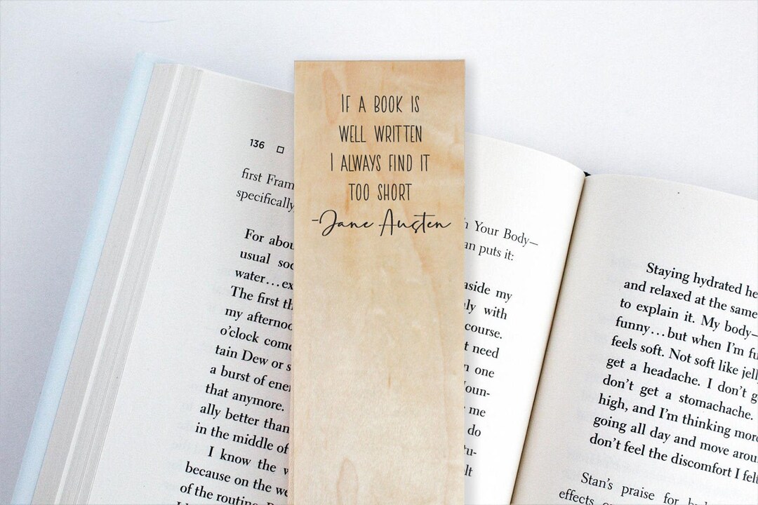 Jane Austen Wood Bookmark / Jane Austen Gifts / Literary Gift ...
