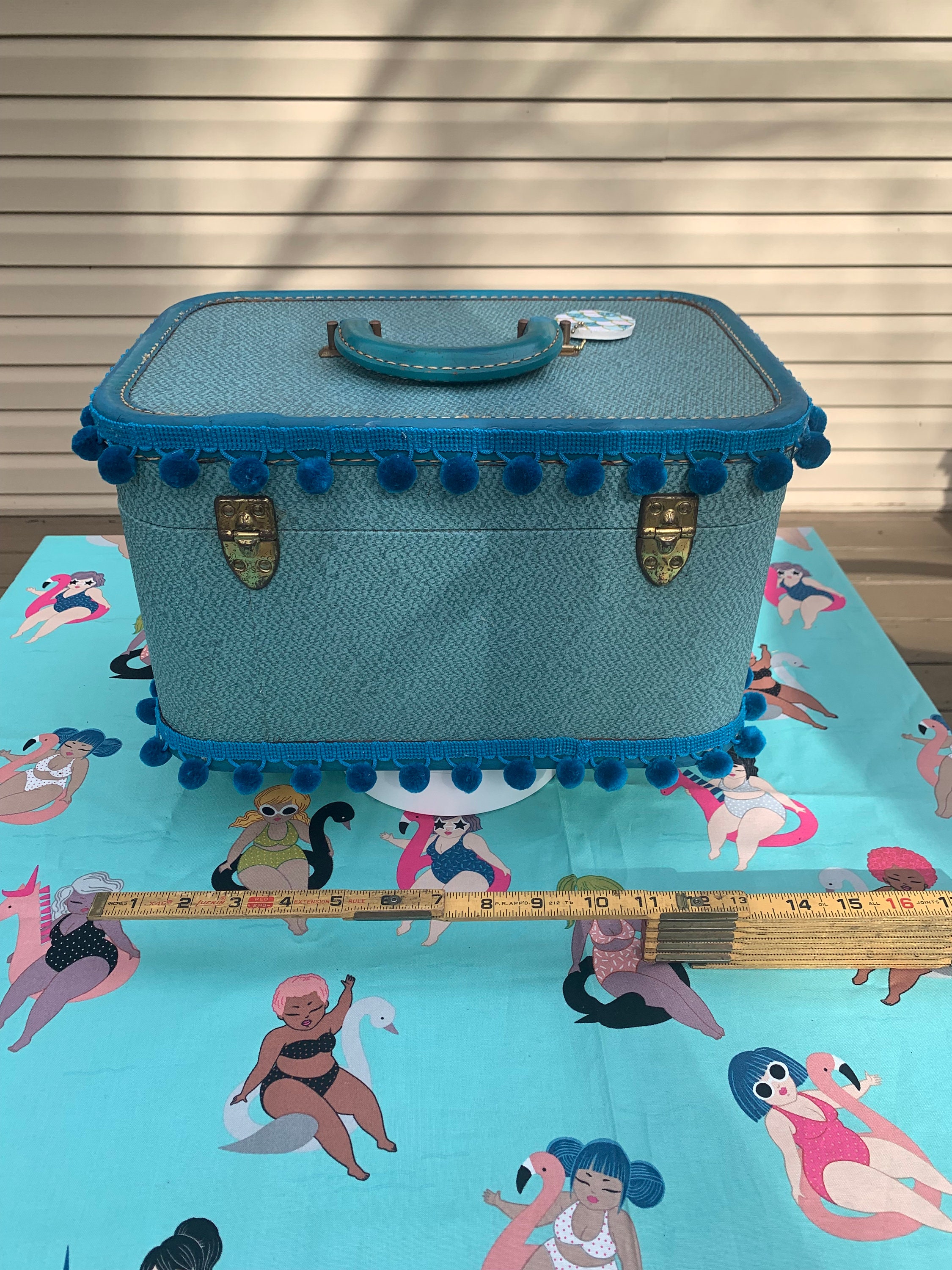 Upcycled Vintage Train Case, Flamingo Train Case, Vintage Train Case ...