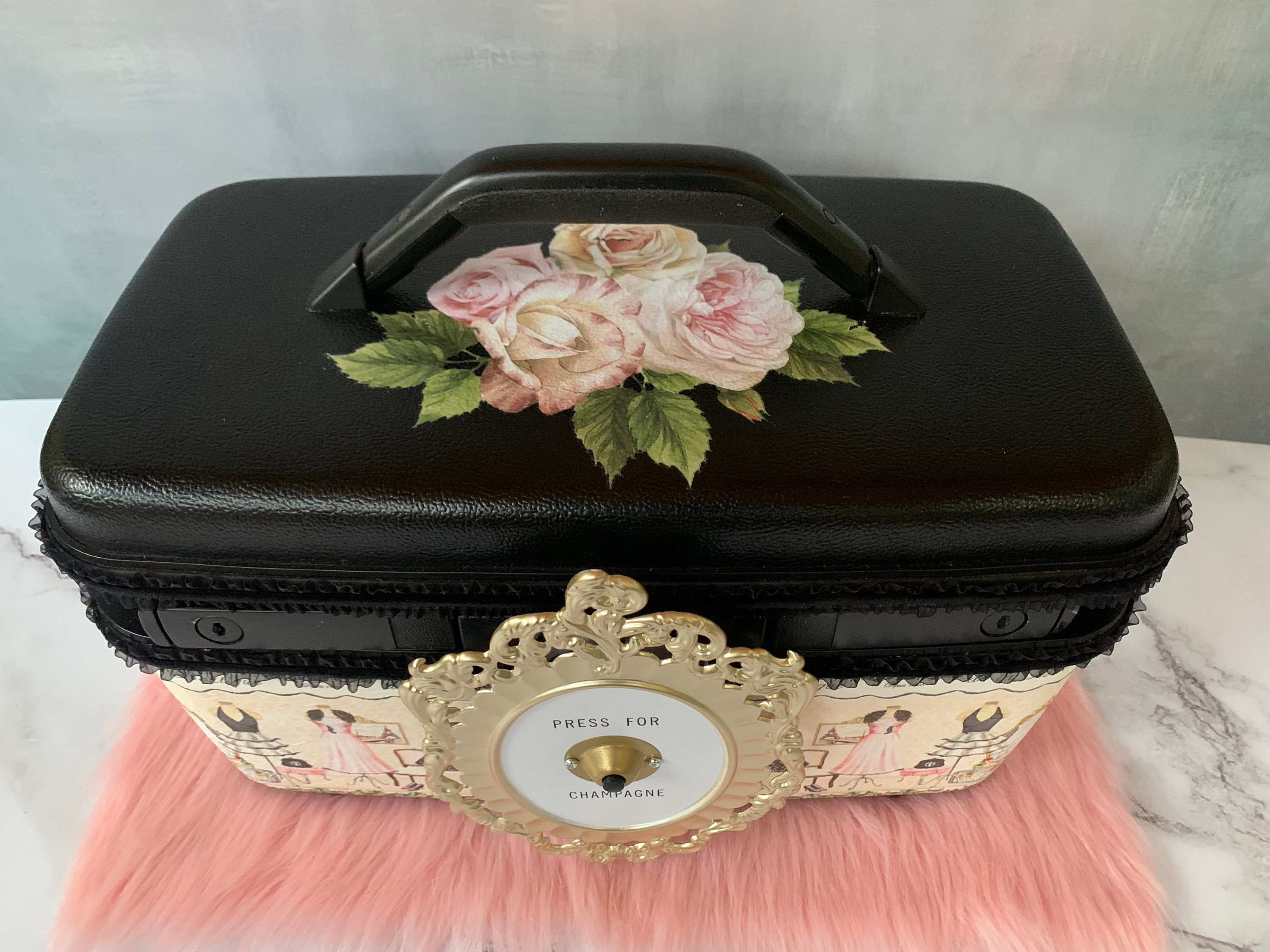 Upcycled Vintage Train Case, Vintage Samsonite Train Case W/keys ...