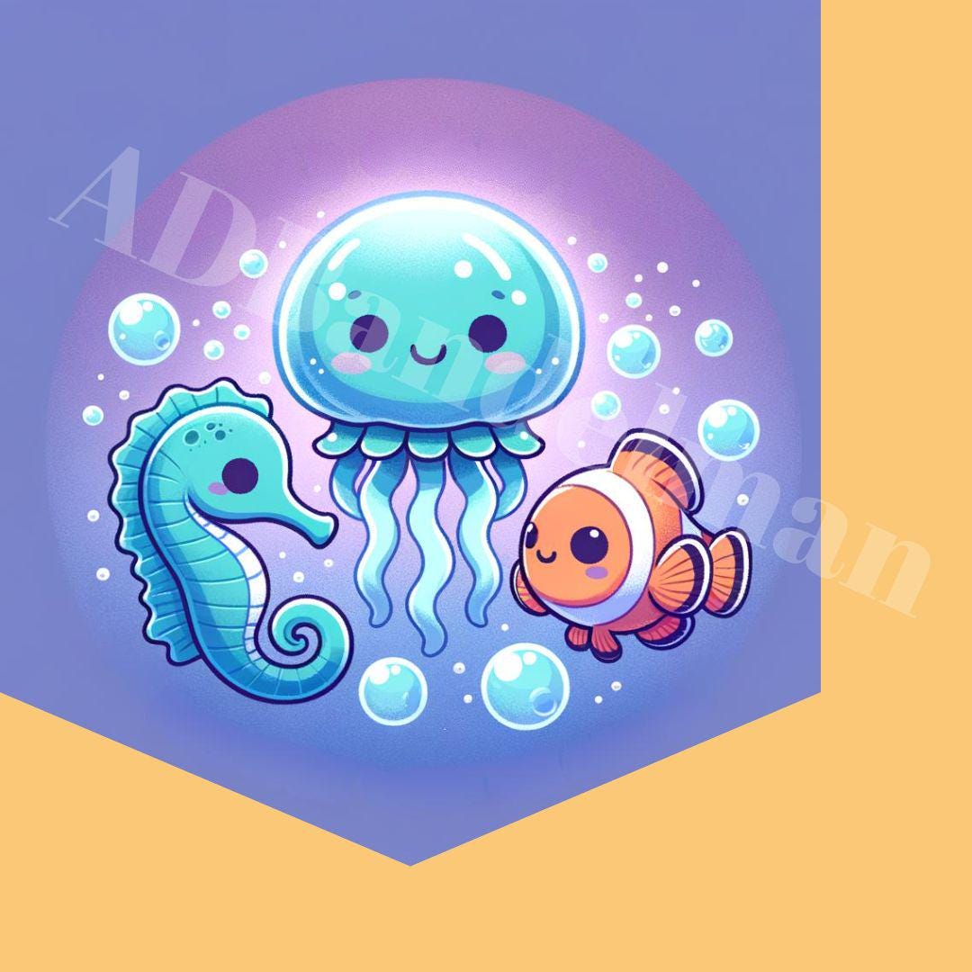 Ocean Trio Characters (digital Download) - Etsy