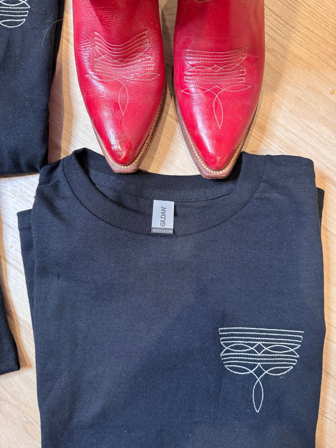 Embroidered Cowboy Boot T-shirt: Western Apparel - Etsy