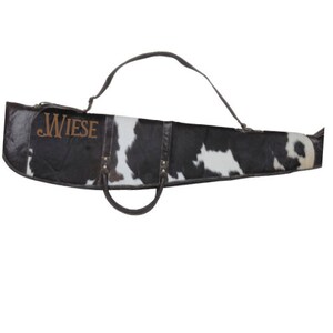 Custom Branded Cowhide Western Shotgun Rifle Padded Case Farm Brand Cow ...