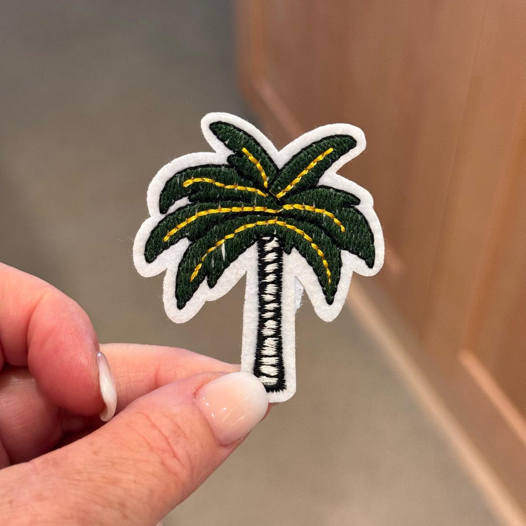 Iron on Palm Tree Embroidered Hat Patch, Trucker Hat Patch, DIY Trucker ...