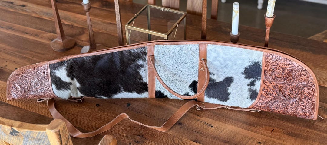Custom Branded Cowhide & Tooled Leather Western Shotgun/rifle Padded ...