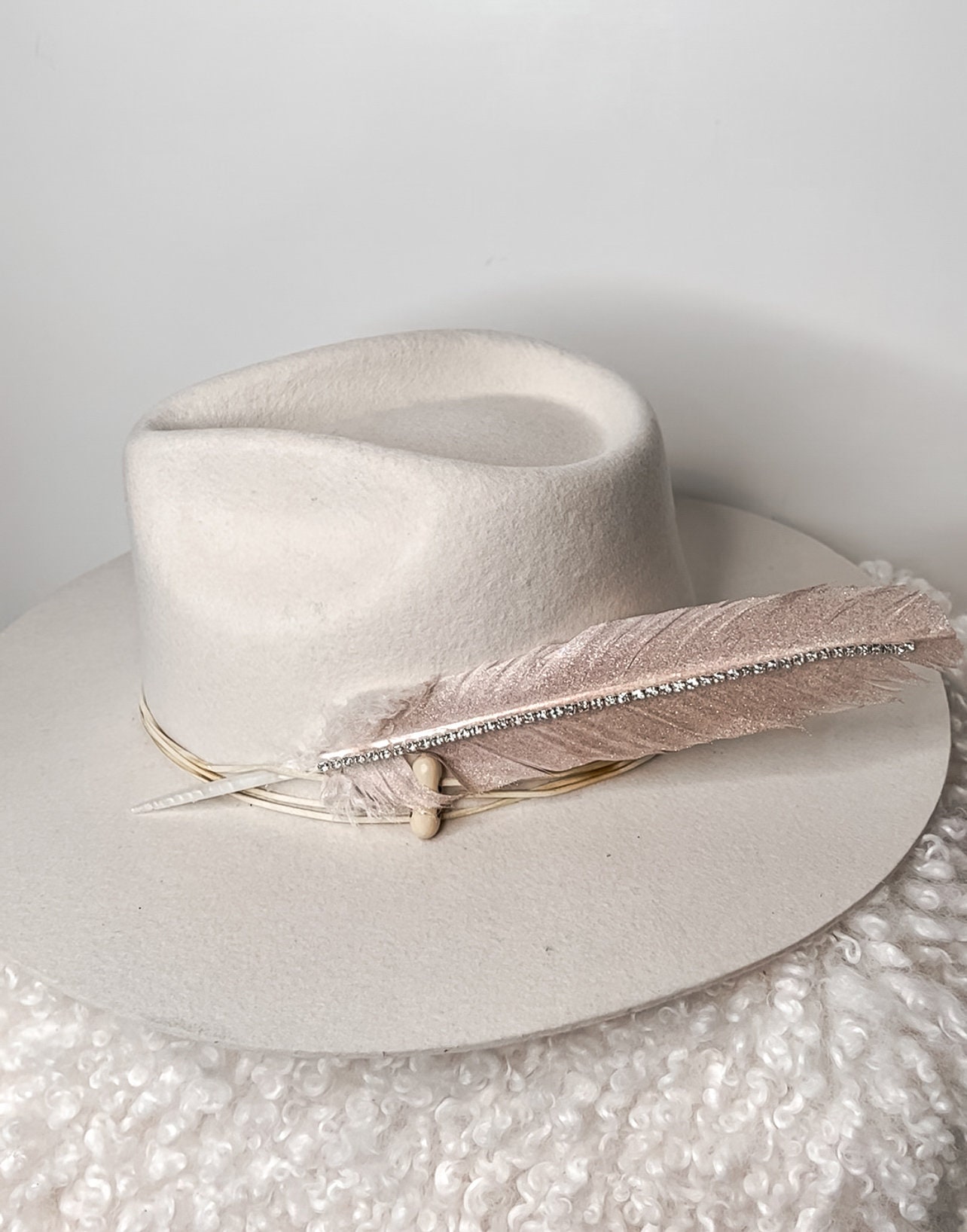 Hand Painted Rhinestone Glitter Feather: Cowgirl Hat Accessory - Etsy