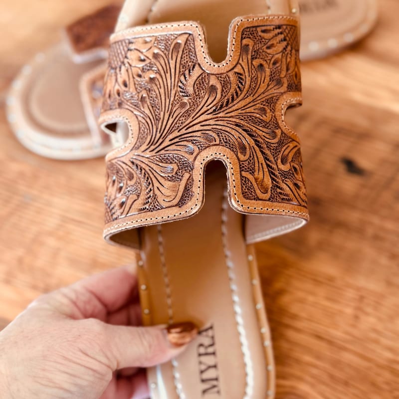 Cognac Flat Sandal - Etsy