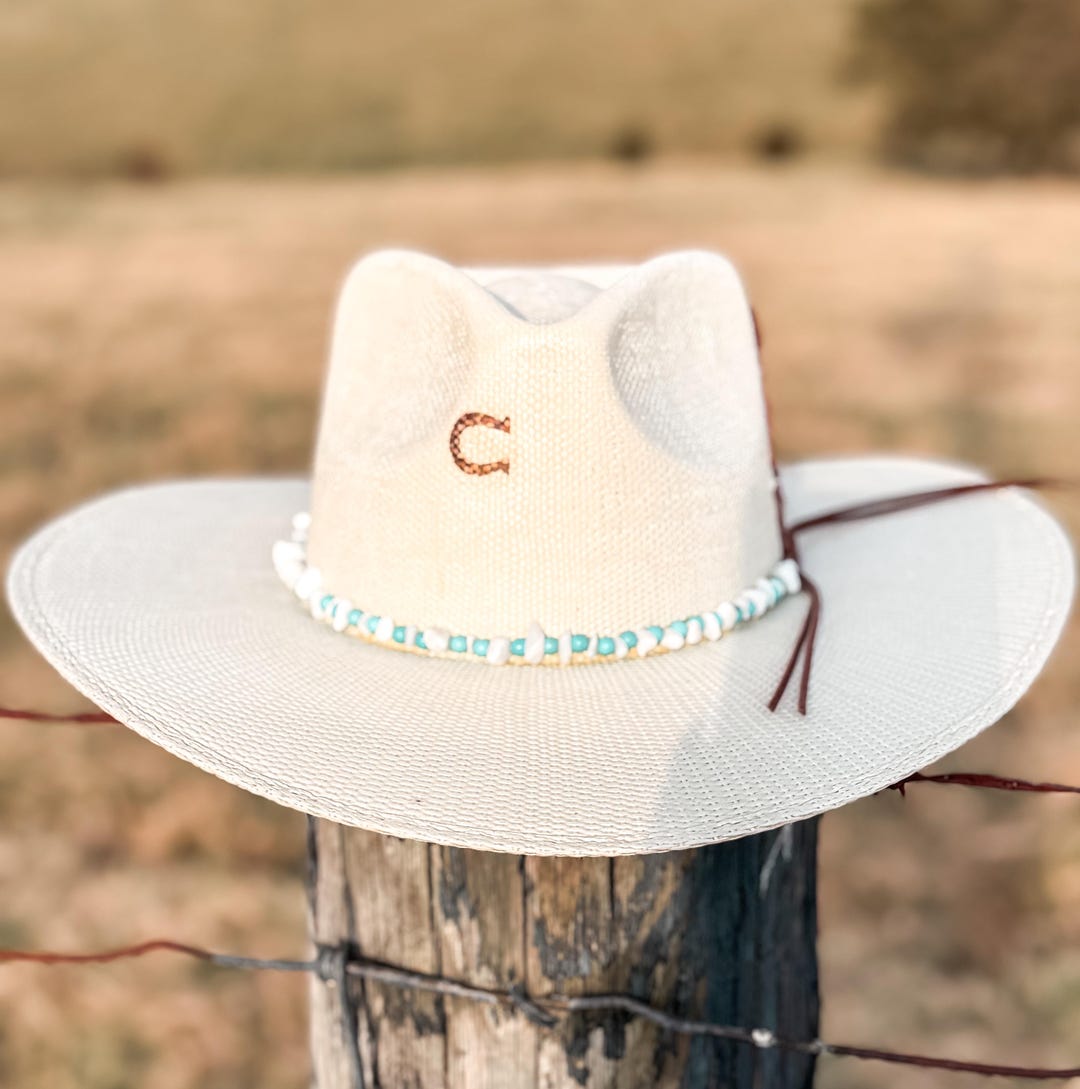 Charlie 1 Horse Coastal Cowgirl Straw Hat: Turquoise Stone Band - Etsy