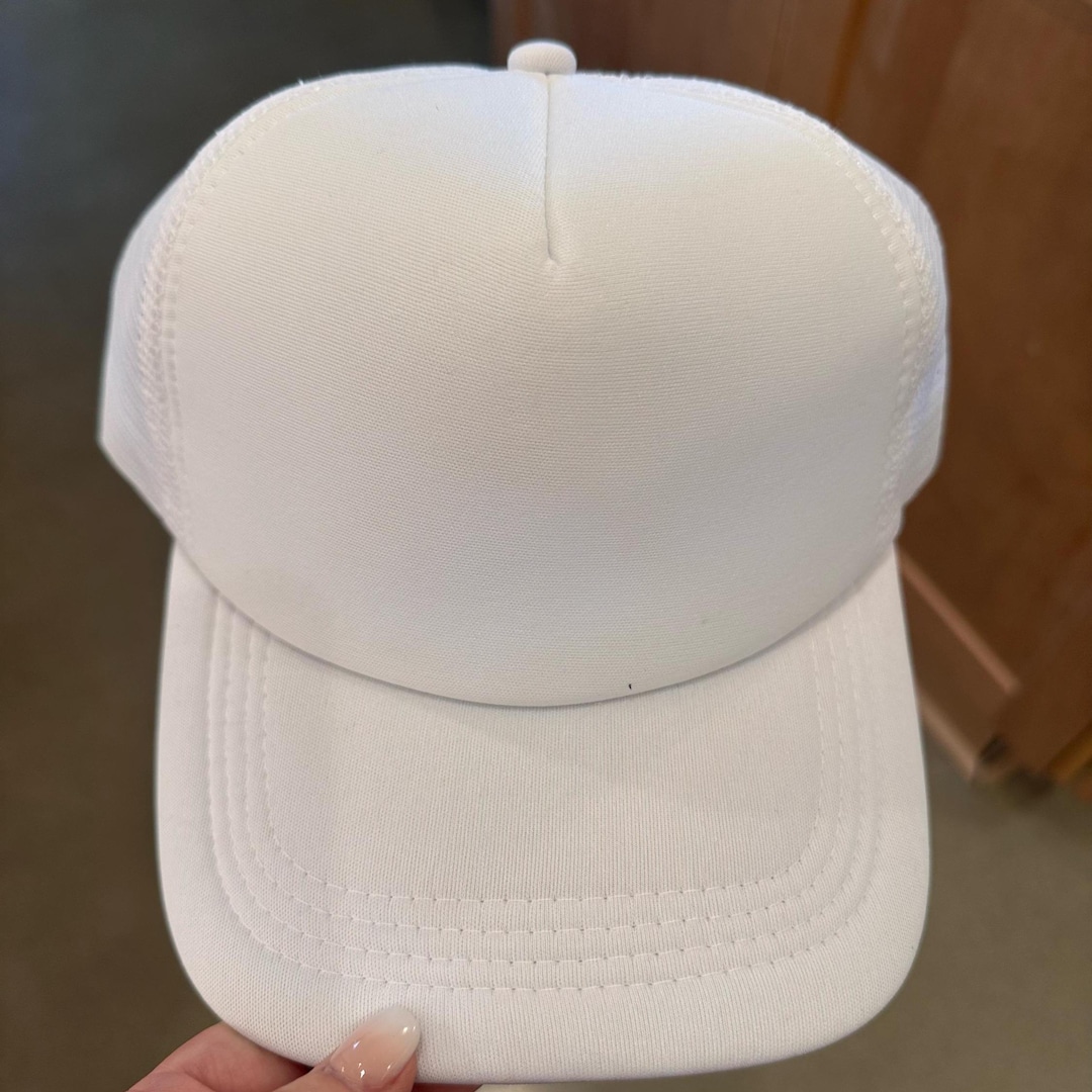 Blank Trucker Hat, DIY Hat for Patches, White Foam Trucker Hat, Mesh ...