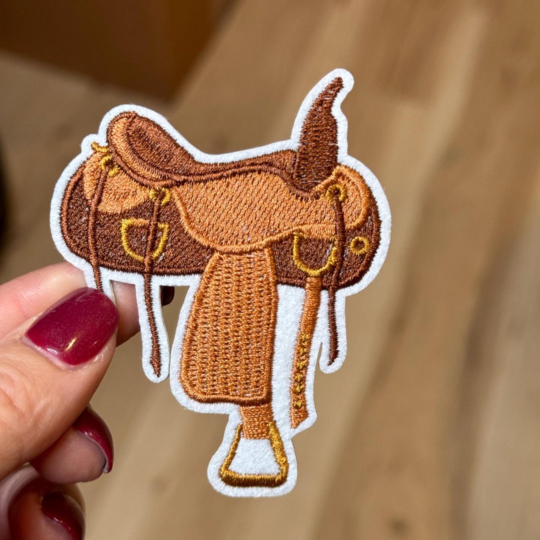 Iron on Horse Saddle Embroidered Hat Patch, Trucker Hat Patch, DIY ...