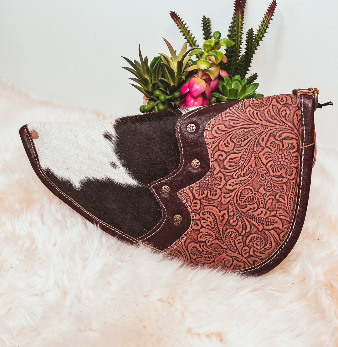 Custom Branded Cowhide Tooled Leather Western Gun Pistol Case 11 Inch ...