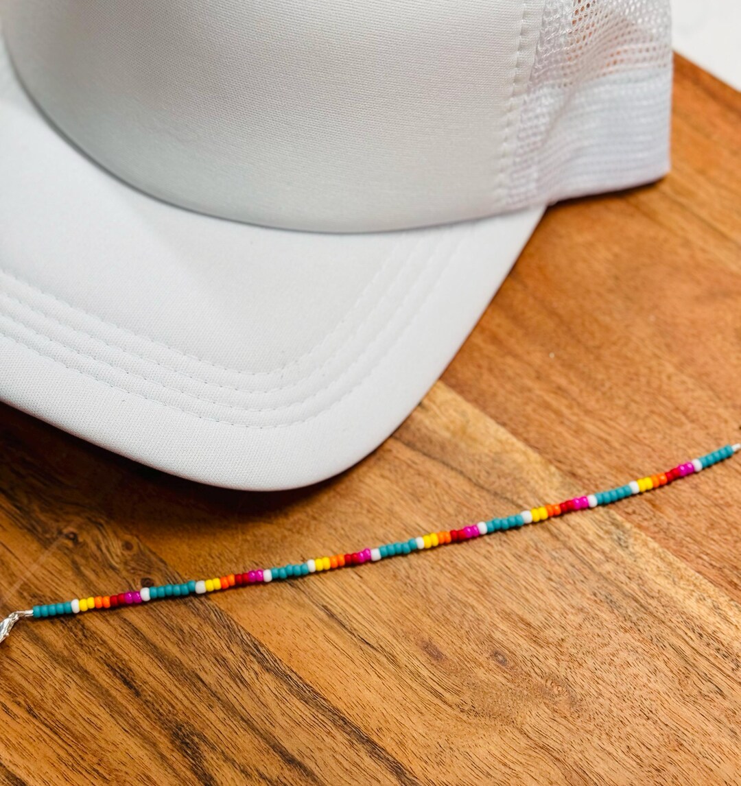 Turquoise Serape Style Seed Bead Trucker Hat Chain Western Trucker Hat ...
