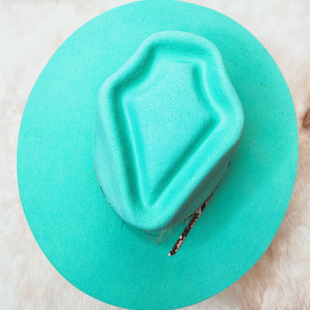 Custom Branded Teal Charlie 1 Horse Cowgirl Wool Hat spear Point ...