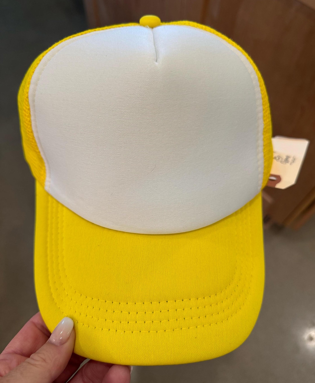 Blank Foam Trucker Hat, DIY Hat for Patches, Yellow & White Trucker Hat ...