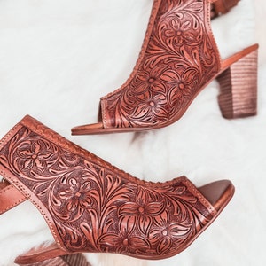 Tooled Leather Shoes - Etsy