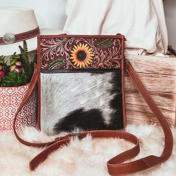 Sunflower Western Leather Purse - Etsy
