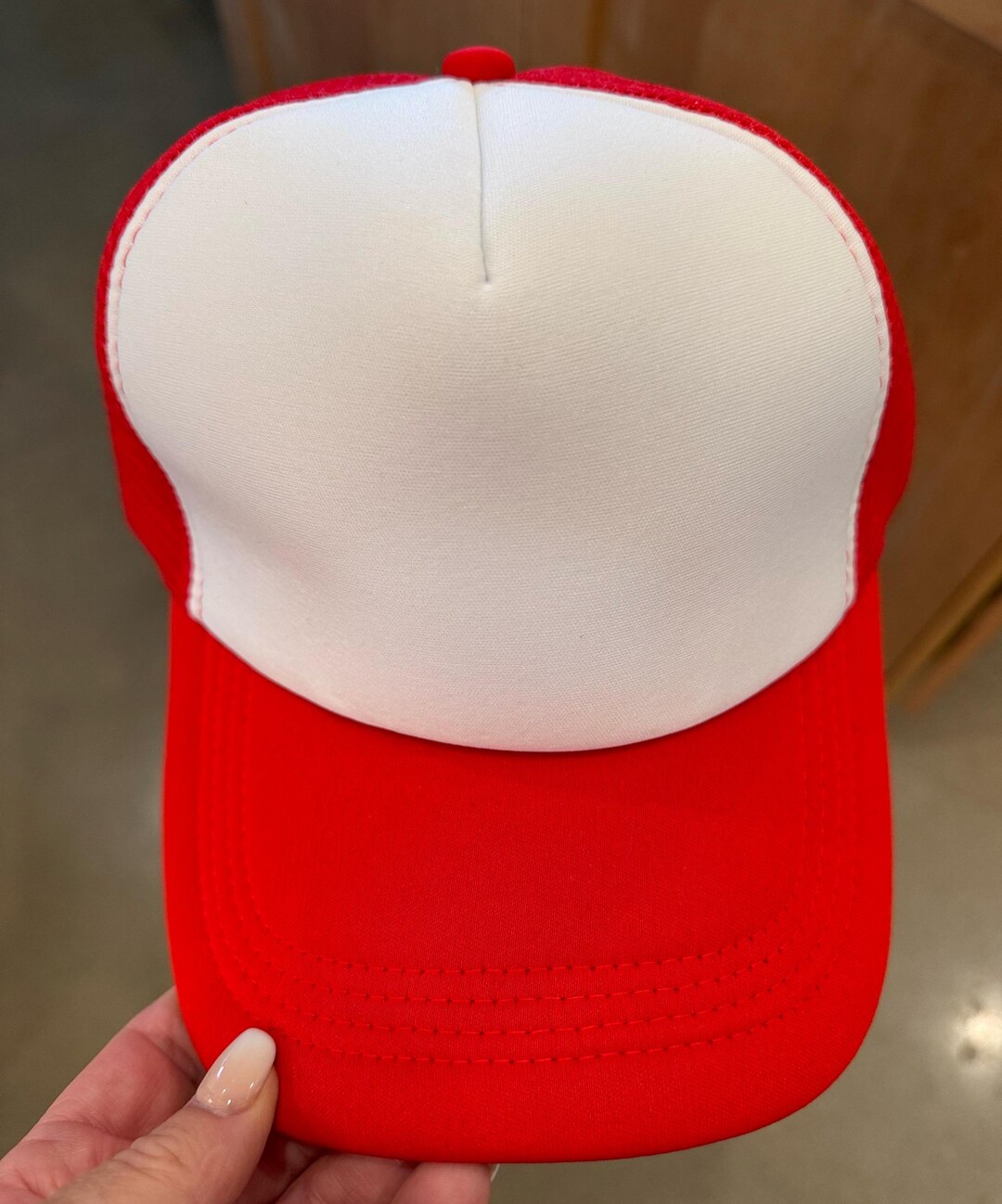 Blank Foam Trucker Hat, DIY Hat for Patches, Red & White Trucker Hat ...