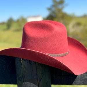 Red Wool Cowboy Hat: Western Cattleman Style Cowgirl Hat - Etsy