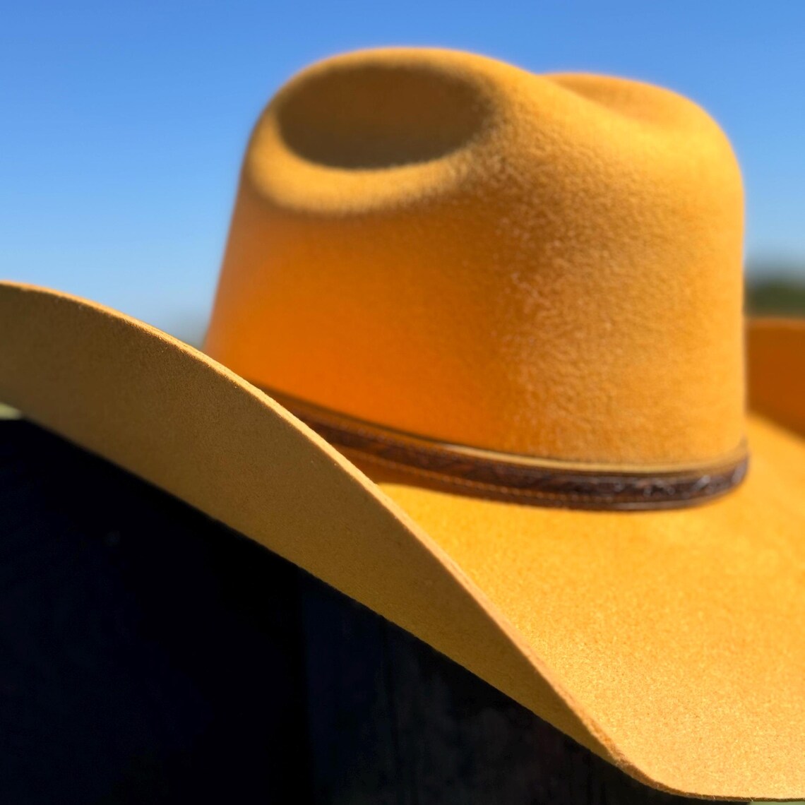 Mustard Wool Cowboy Hat: Western Cattleman Style - Etsy