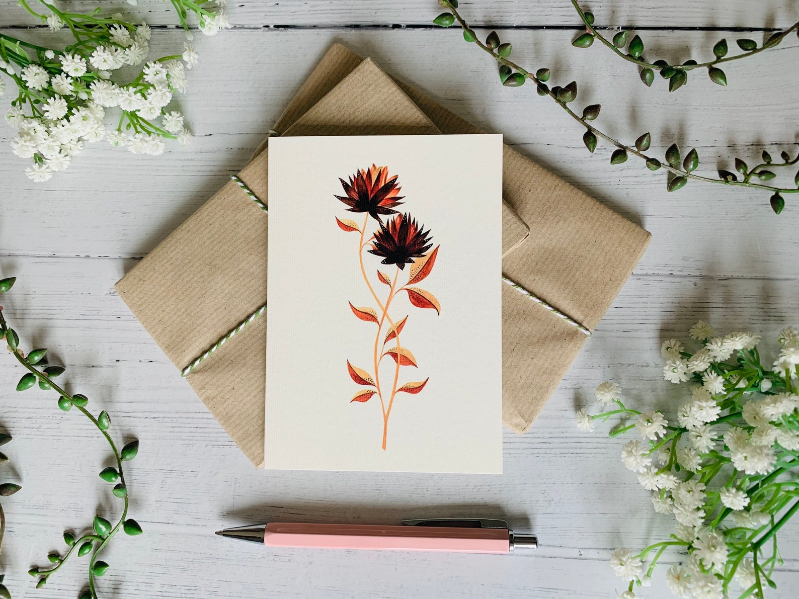 Autumn Floral Postcard Set of 6 Autumnal Botanical - Etsy