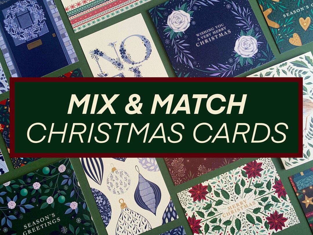Mix and Match Christmas Cards - Assorted Luxury Set of Festive Xmas Art ...