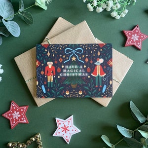 Nutcracker Magical Christmas Card - Illustrated Art - Holiday Xmas ...