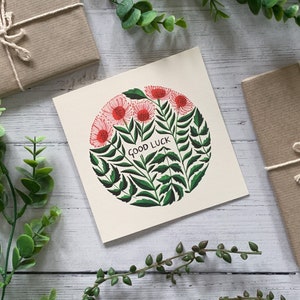 Good Luck Card Watercolour Floral Greeting Card | Etsy