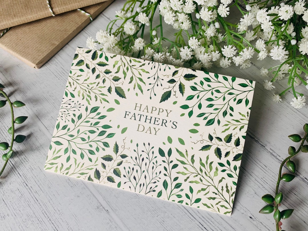 Father’s Day Greeting Card - Gardening Gift for Dad - Botanical Leaves ...