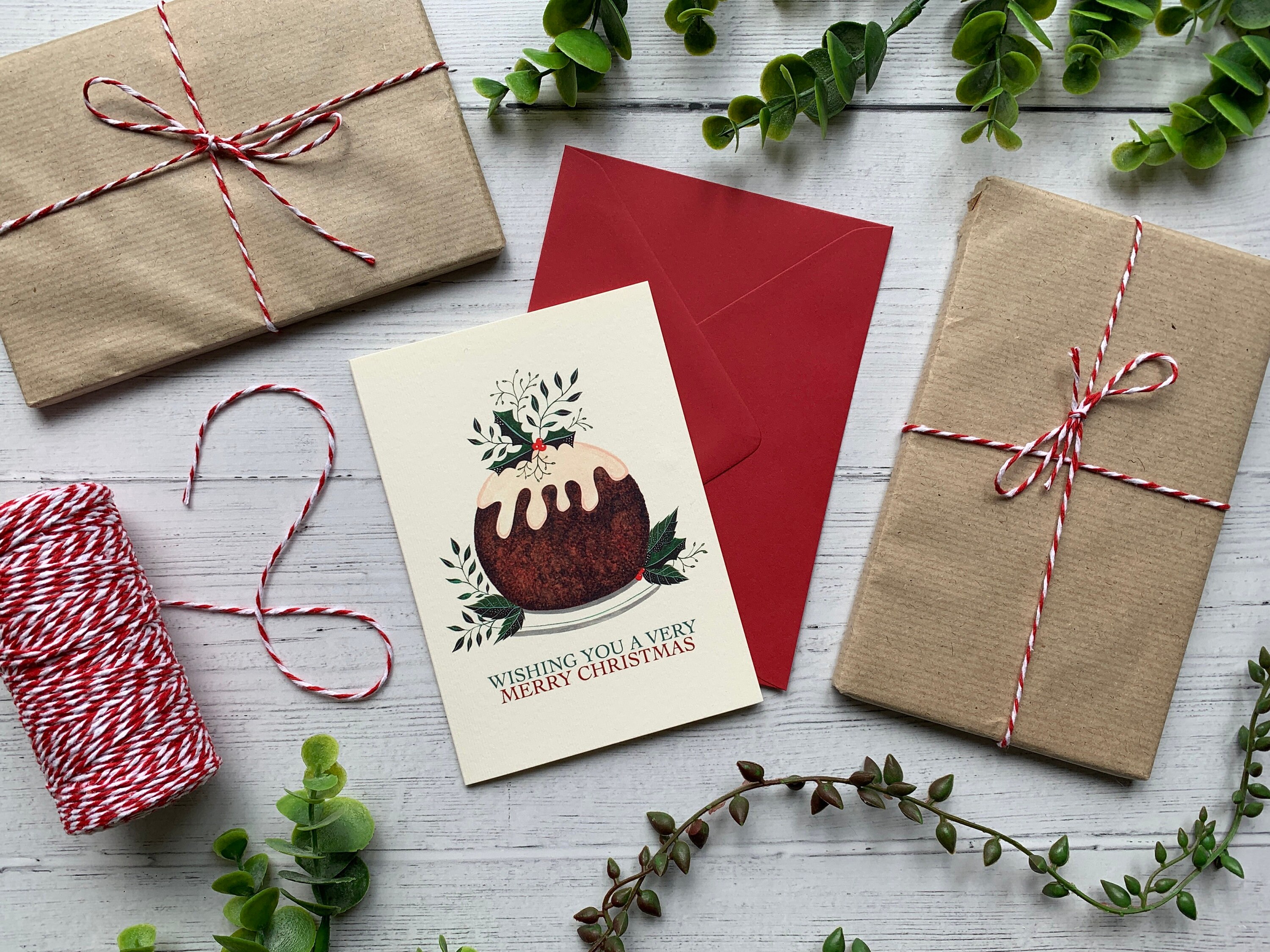 Botanical Christmas Cards Pack of 6 Festive Xmas Foliage | Etsy