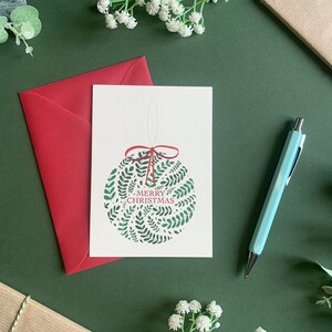 Botanical Christmas Cards Pack of 6 - Festive Xmas Foliage Illustration ...