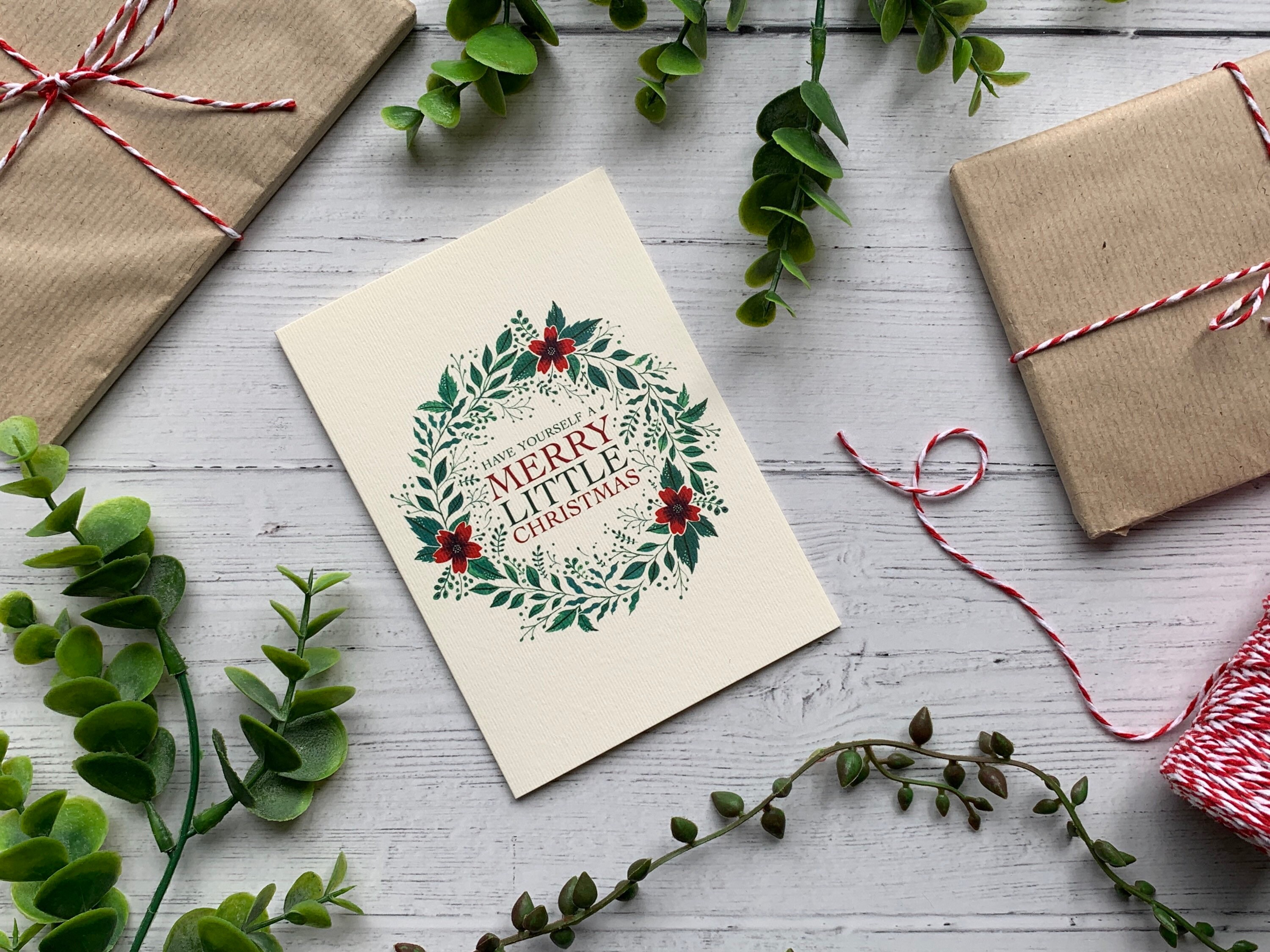 Botanical Christmas Cards Pack of 6 Festive Xmas Foliage - Etsy UK
