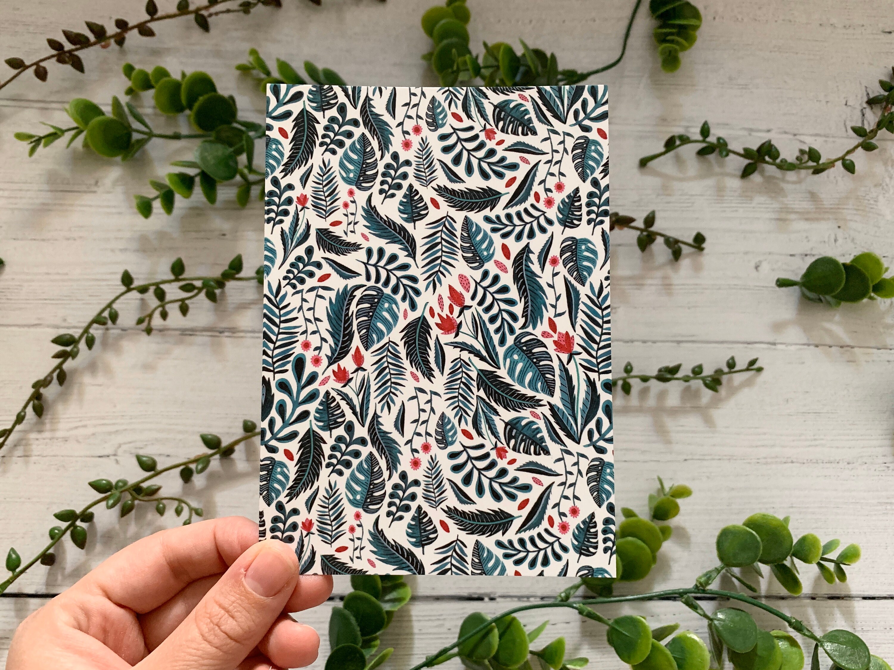 Tropical Botanical Postcard Illustrated Watercolor Art Card | Etsy