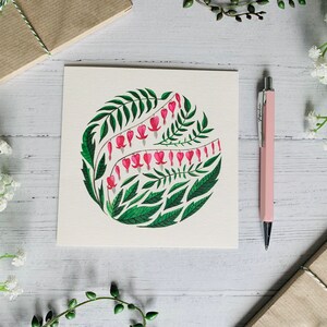 Pink Floral Greeting Card Set of 4 - Art Cards Multipack - Watercolour ...