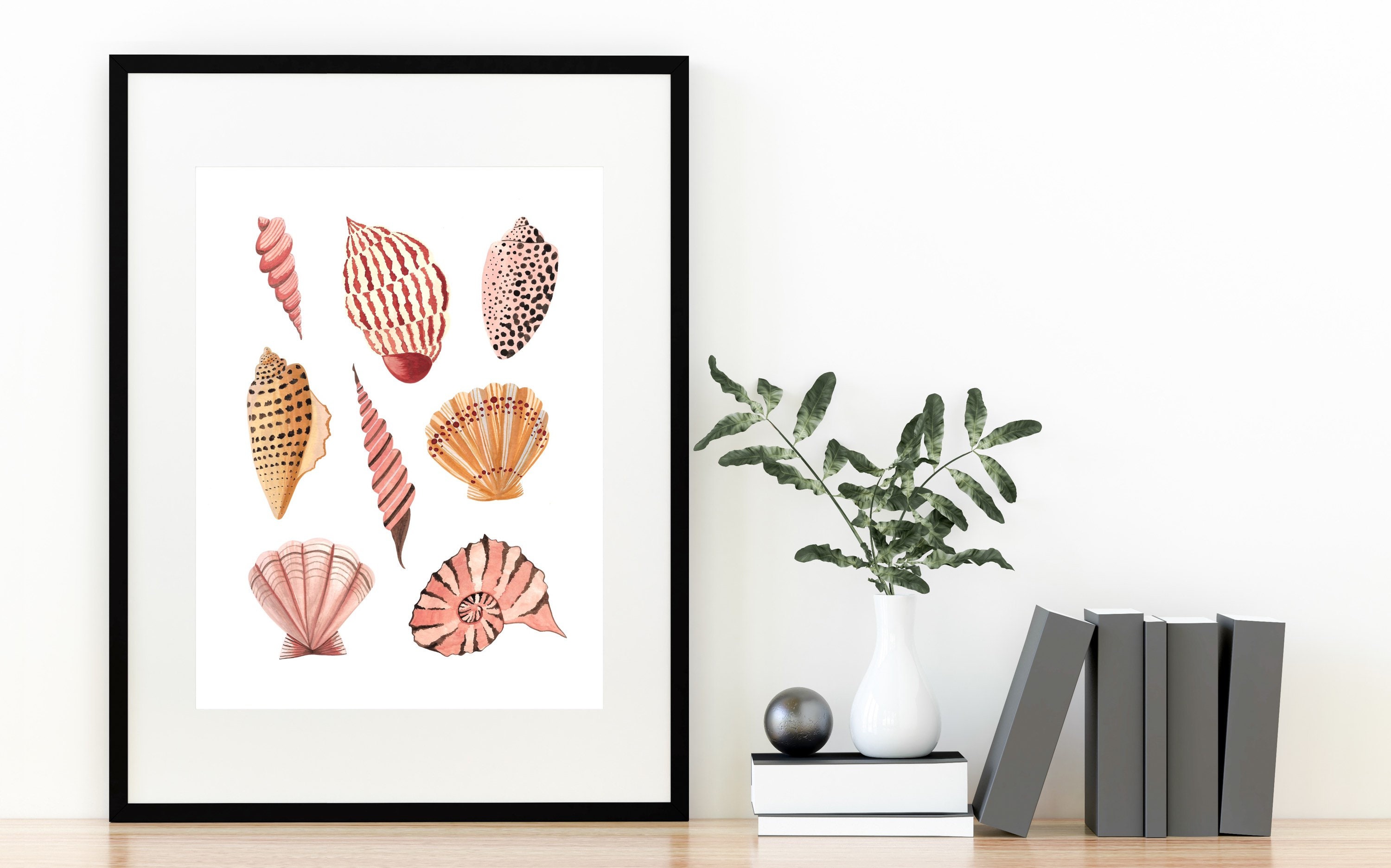 Seashells Art Print Coastal Beach Sea Shells Poster - Etsy UK