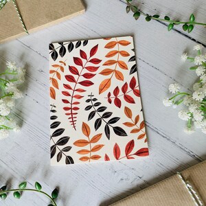 Autumn Leaves Pattern Greeting Card - Fall Botanical Illustrated Art ...