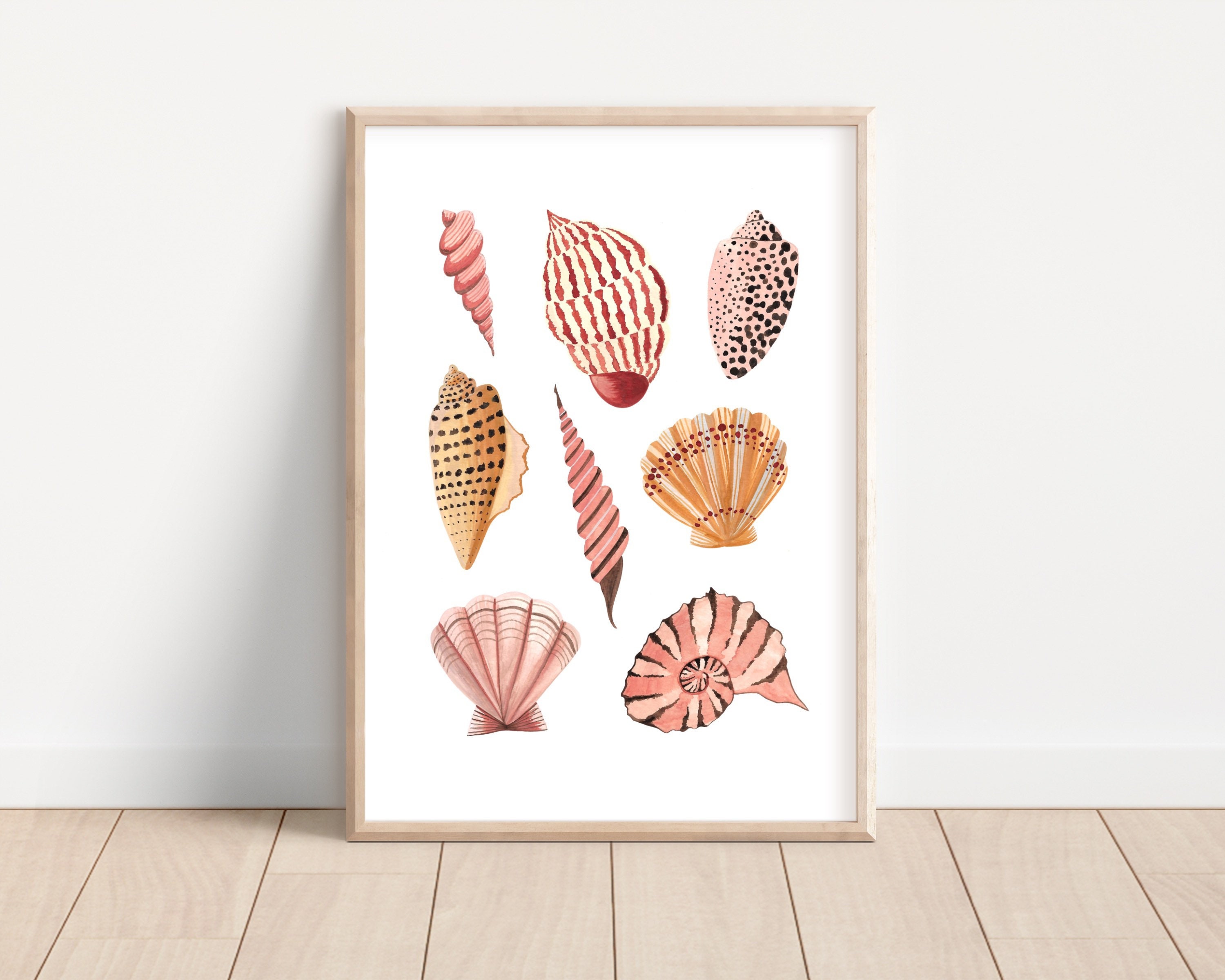 Seashells Art Print Coastal Beach Sea Shells Poster - Etsy UK