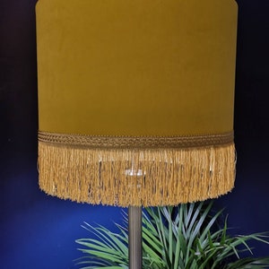 Mustard Velvet Lampshade for Ceiling or Standard Lamp + Gold Fringe - Etsy