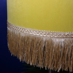 Mustard Velvet Lampshade for Ceiling or Standard Lamp + Gold Fringe - Etsy